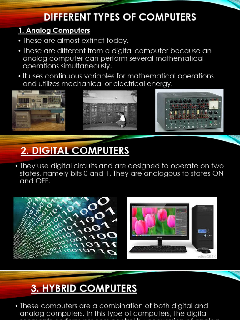 DIFFERENT TYPES OF COMPUTERS AND CLASSIFICATION OF COMPUTERS | PDF | Laptop | Microcomputers