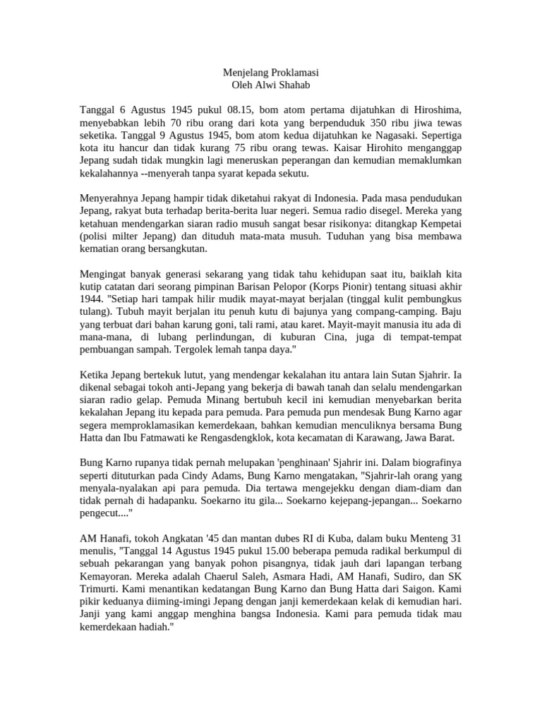 Proklamasi Kemerdekaan RI 17 Agustus 1945 | PDF
