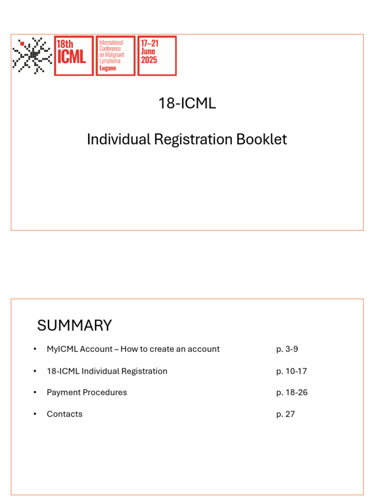 18-ICML Individual Registration Booklet | PDF | Credit Card | Wire Transfer