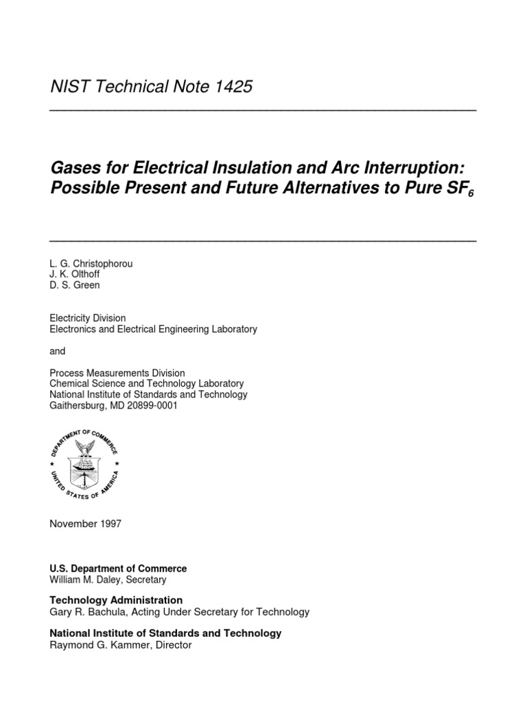 Gases For Electrical Insulation and Arc Interruption | PDF | Greenhouse ...