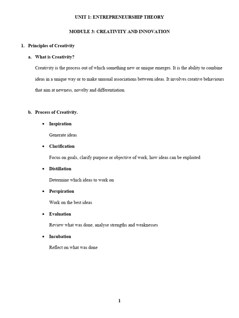 Principles of Creativity | PDF | Creativity | Entrepreneurship