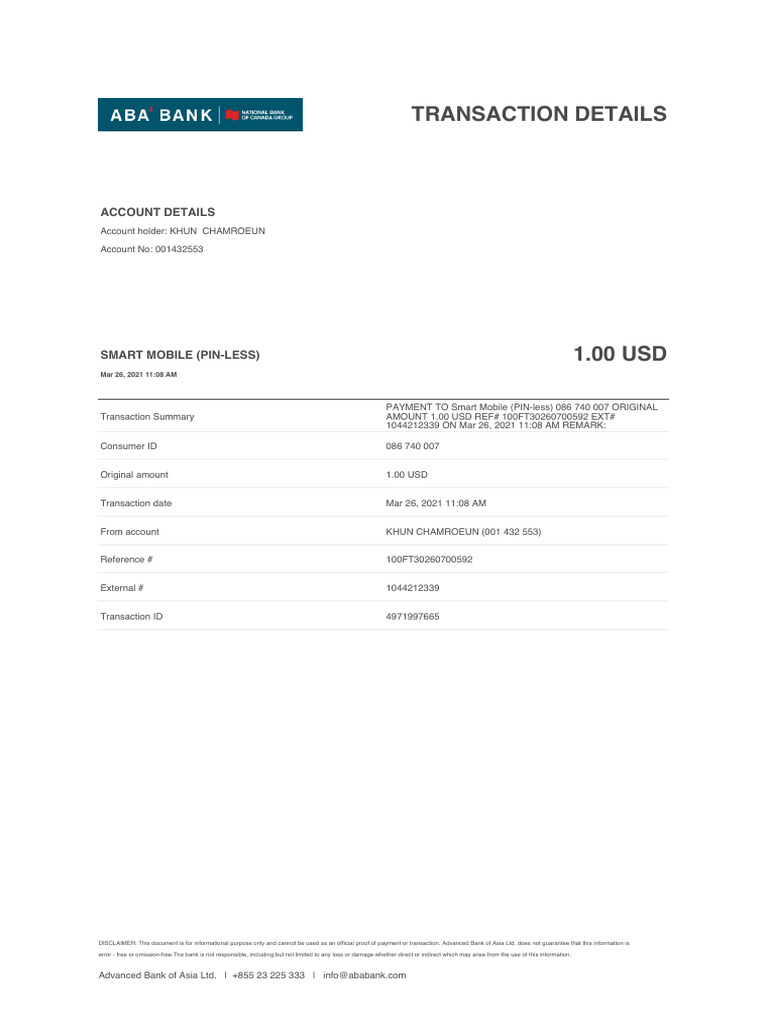 Smart Mobile Payment Receipt Details | PDF