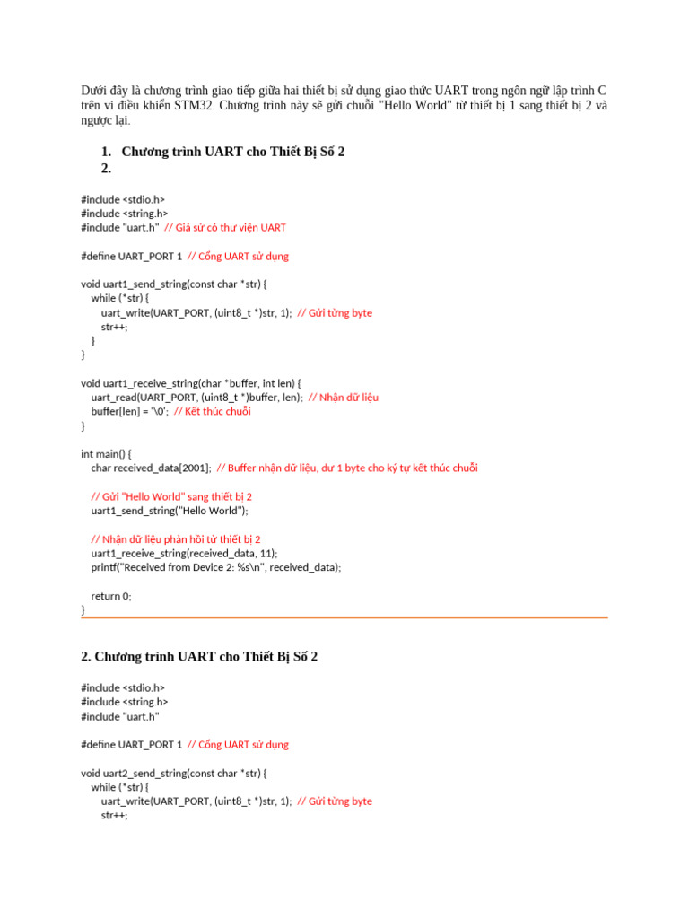 1. Chương trình UART cho Thiết Bị Số 2 2 | PDF