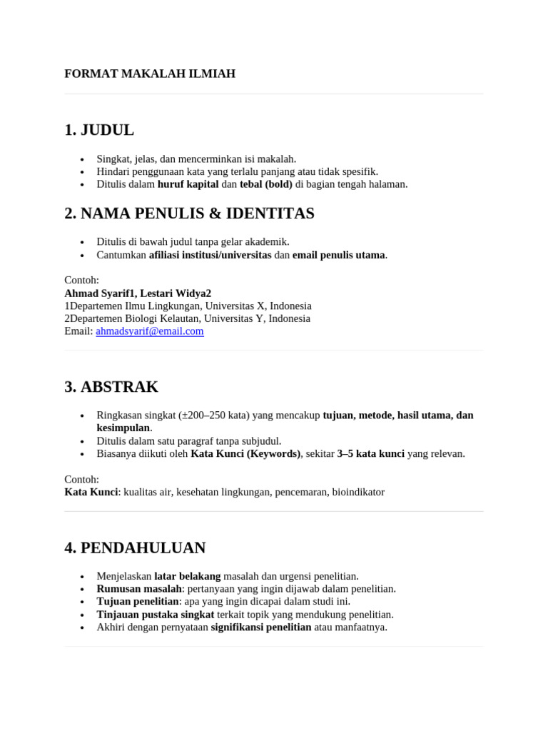 Panduan Format Makalah Ilmiah | PDF