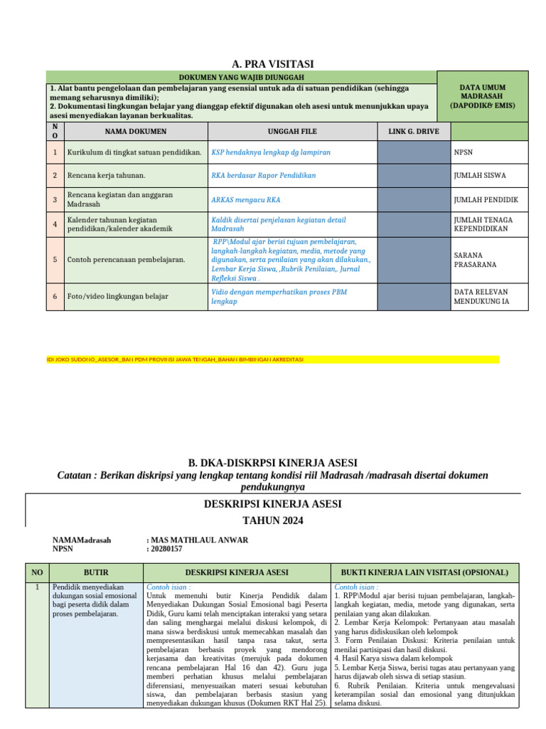 Diskripsi Kinerja Asesi | PDF