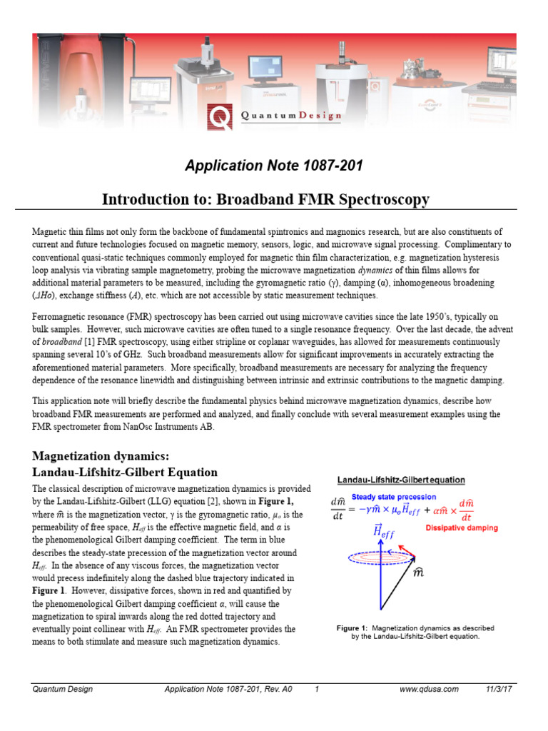 (2011-gdl) - Introduction To Broadband FMR Spectros | PDF | Resonance | Spectroscopy
