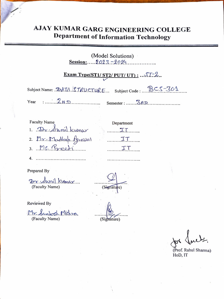 Solution ST2 Data Structure 23-24 | PDF