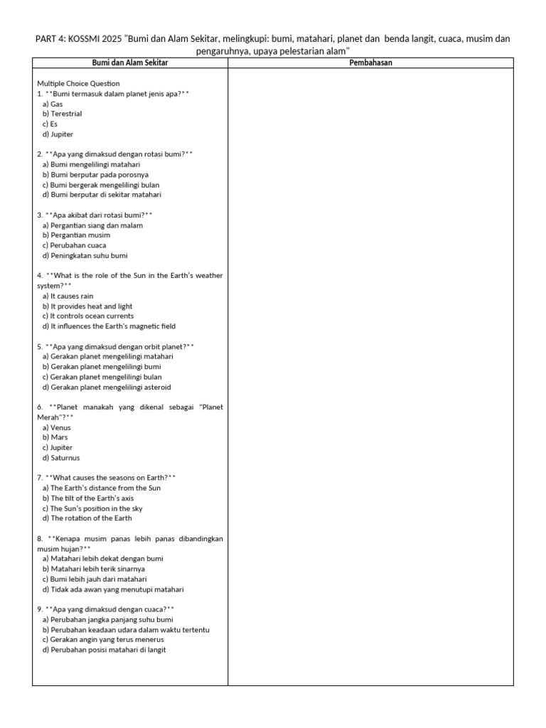 Kossmi 2025 Part 1 | PDF