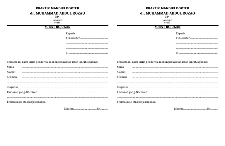 c. Formulir Rujukan | PDF