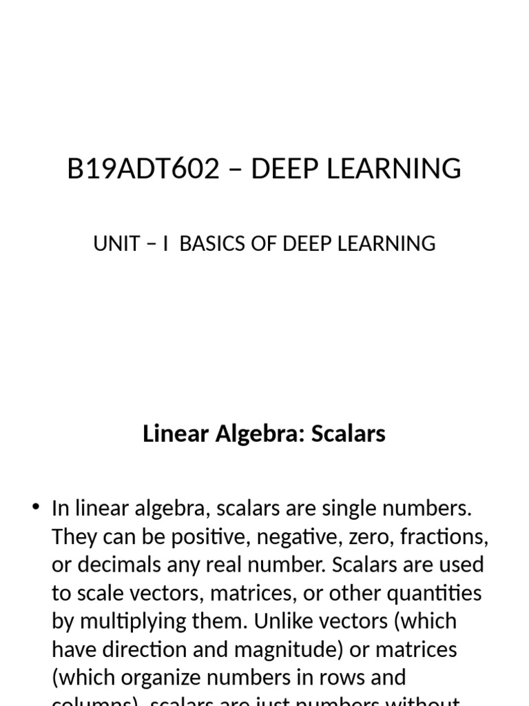 Complete UNIT III DEEP LEARNING | PDF | Eigenvalues And Eigenvectors | Mathematical Optimization