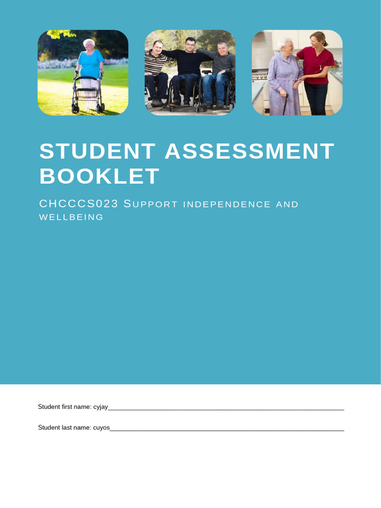 CHCCCS023 Assessment Booklet Guide | PDF | Question | Confidentiality