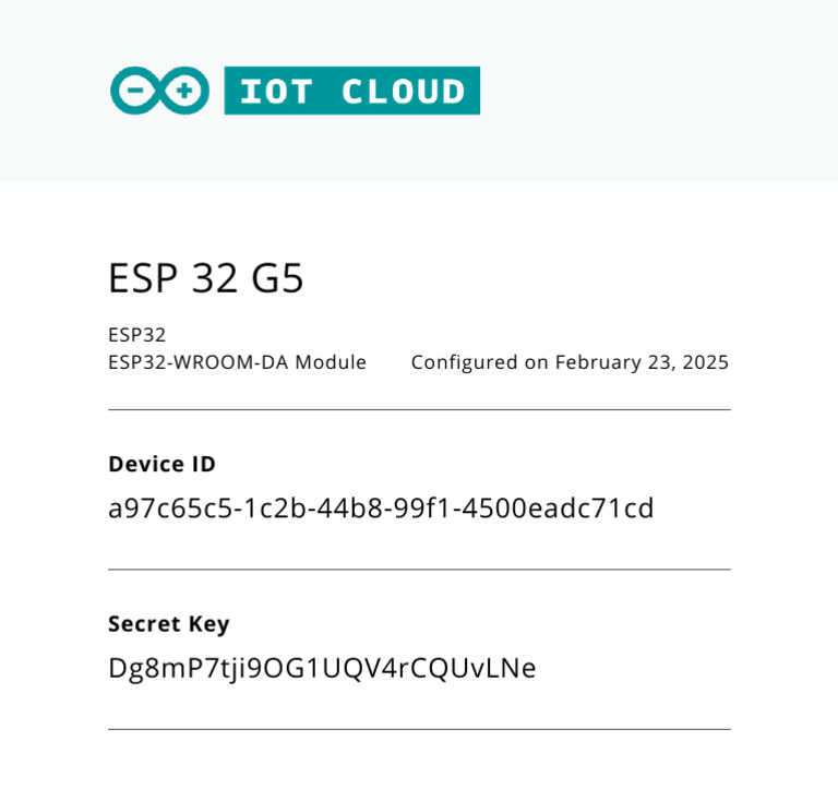 Arduino Device Secret Key | PDF