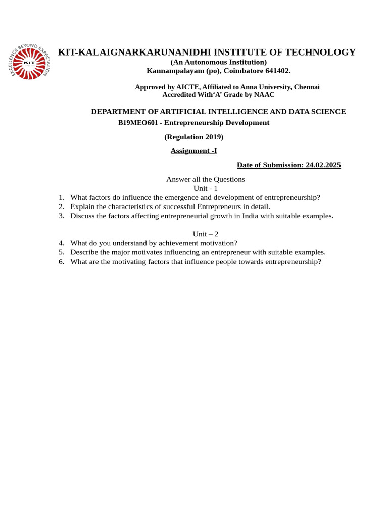 ED Assignment 1 AIDS | PDF