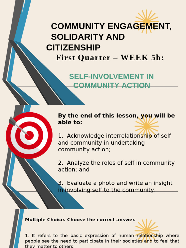 HUMSS-Q1-CESC-WEEK-5b_SELF-INVOLVEMENT-IN | PDF | Volunteering | Community