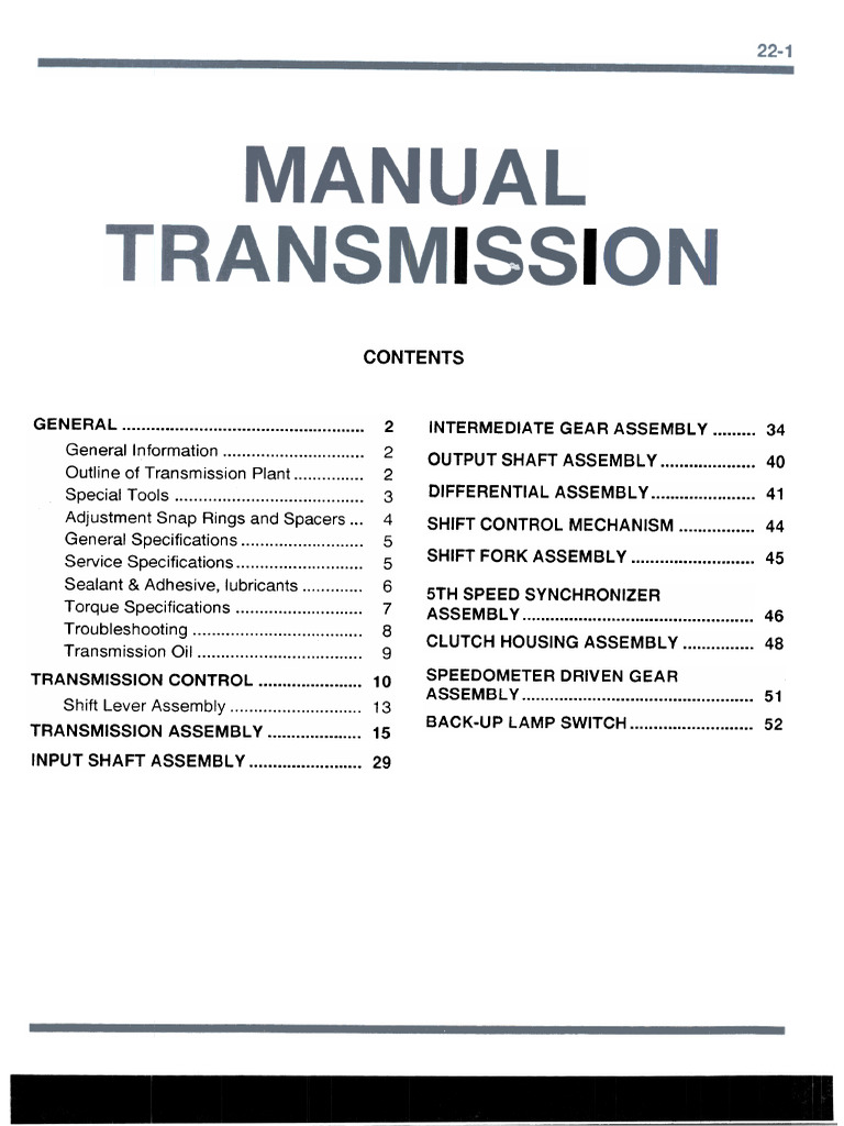 F5M21 Manual Transmission Guide | PDF | Manual Transmission ...