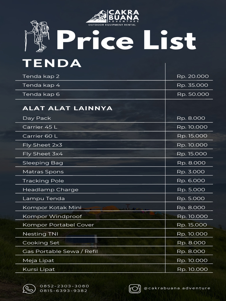 Price List Cakra Buana Adventure(List) _20240920_172220_0000 | PDF
