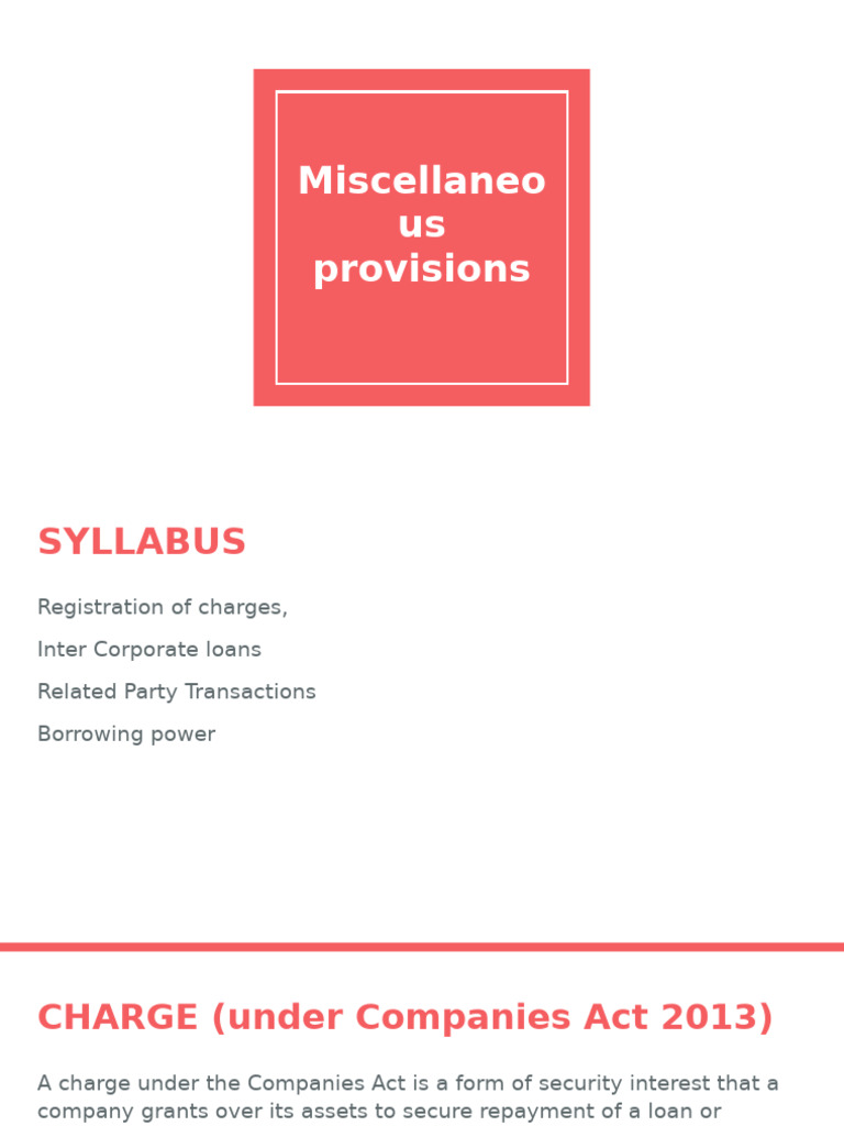 Miscellaneous Provisions | PDF | Security Interest | Loans