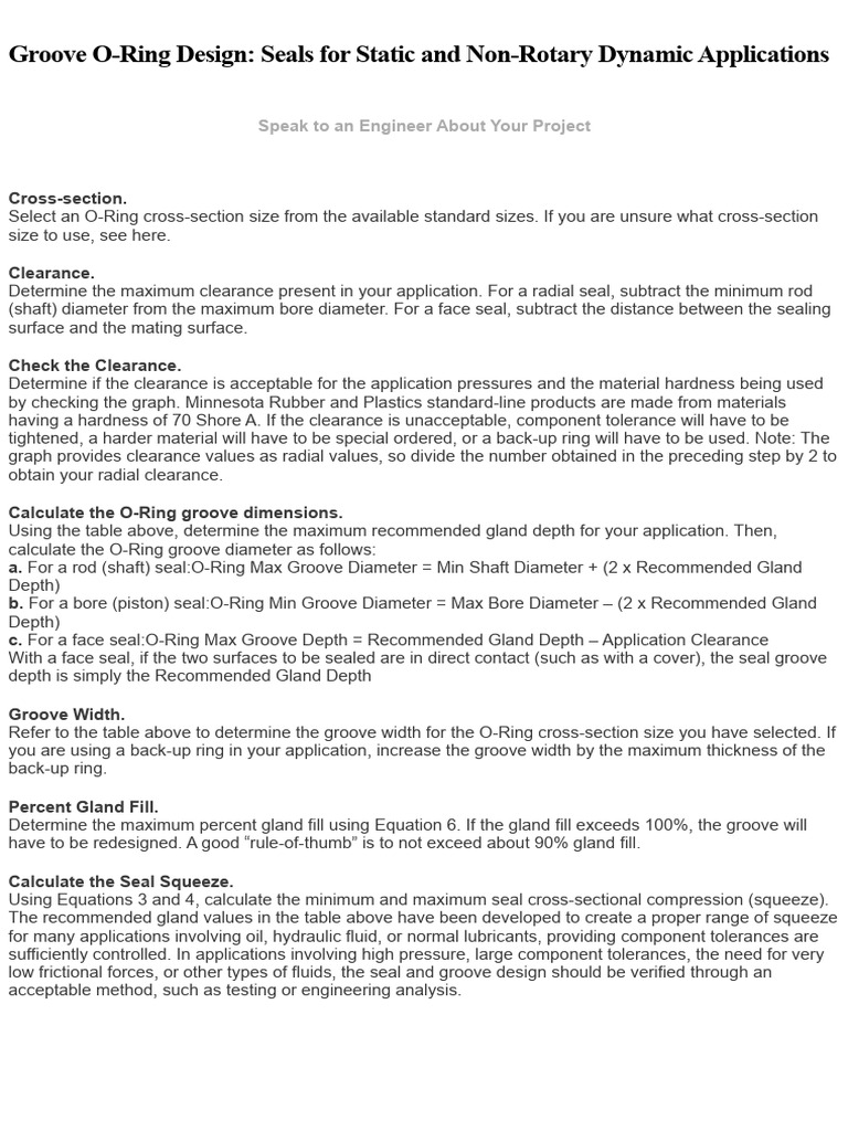 Groove O-Ring Design | PDF | Engineering Tolerance | Applied And ...