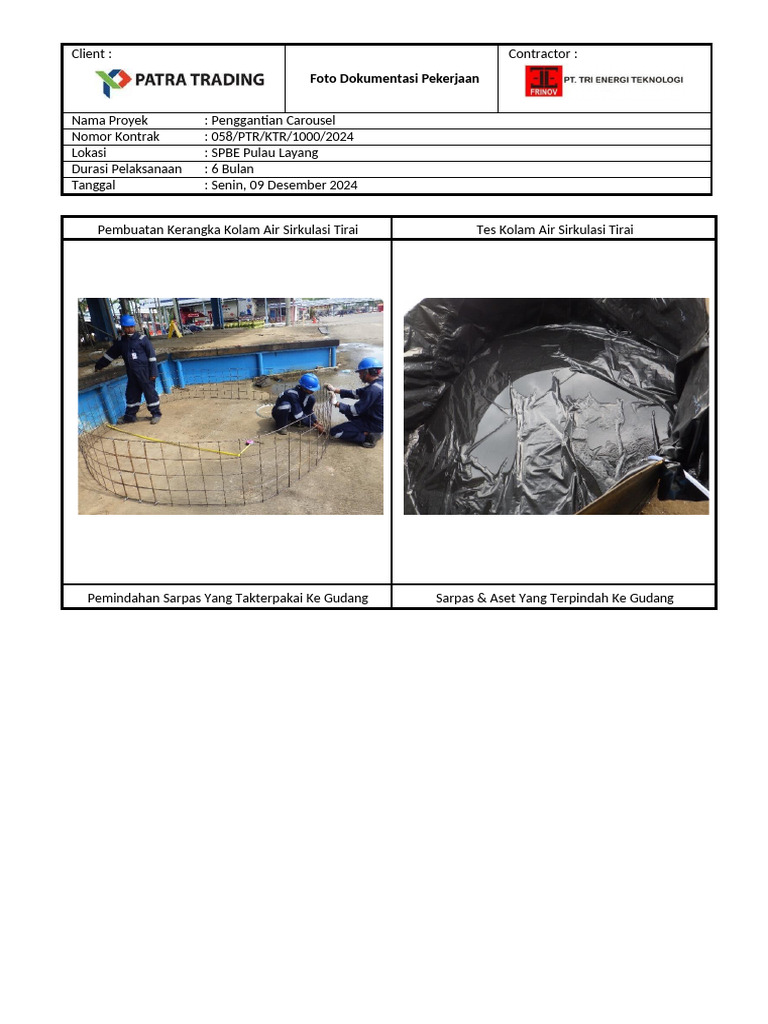 091224 New Photo dokumentasi penggantian carousel | PDF