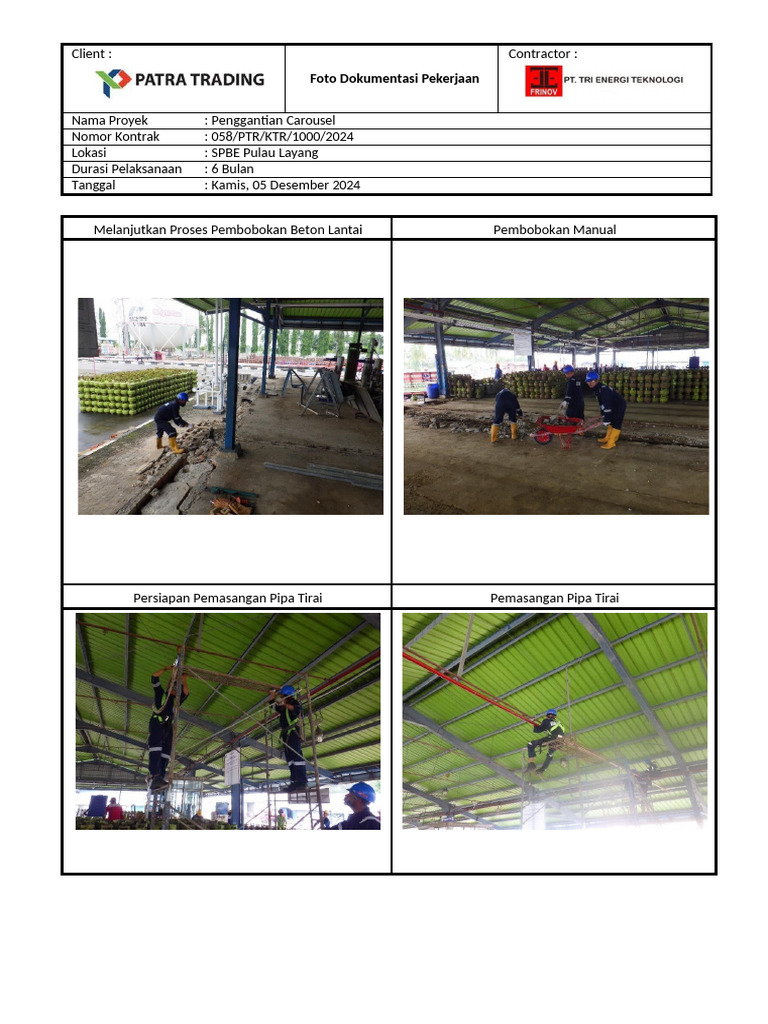 051224 New Photo dokumentasi penggantian carousel | PDF