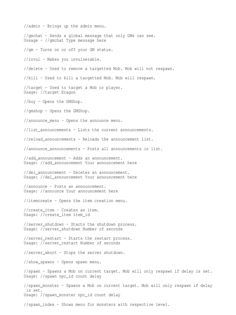 Gm Commands Pdf Online Games Tabletop Games 