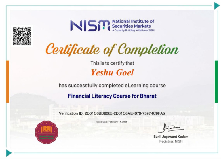 NISM Certificate | PDF