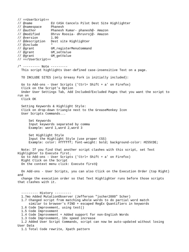 EU CASA Text Highlighter Script | PDF | Regular Expression | Computer ...