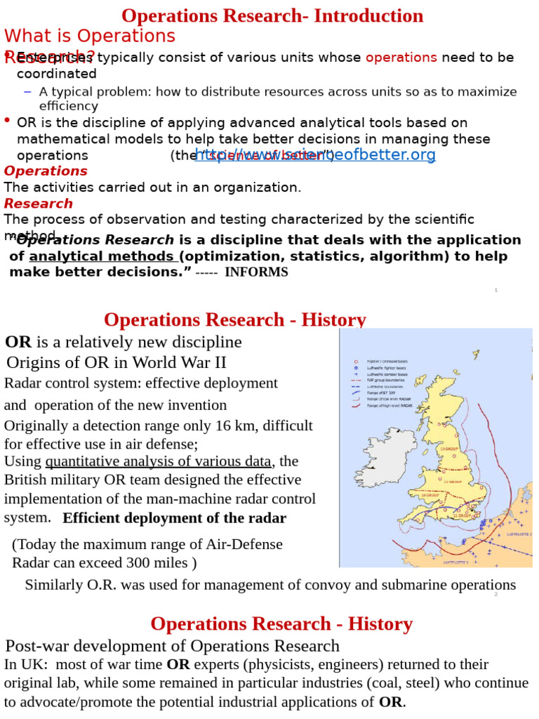 01_Reduced O. R. Introduction | PDF | Mathematical Optimization | Operations Research