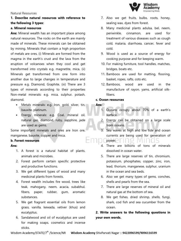 Overview of Natural Resources | PDF | Natural Gas | Petroleum