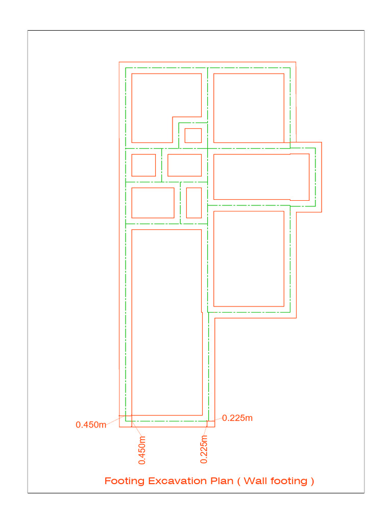 Footing Excavation Plan ( Wall Footing) | PDF