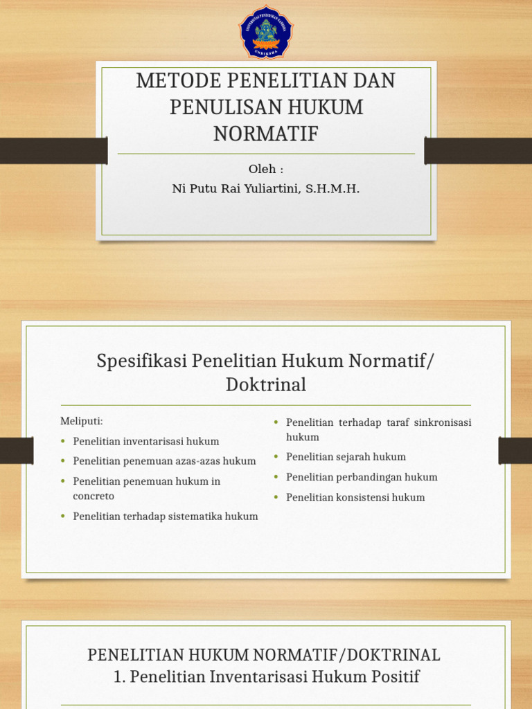 Metode Penelitian Hukum Normatif | PDF
