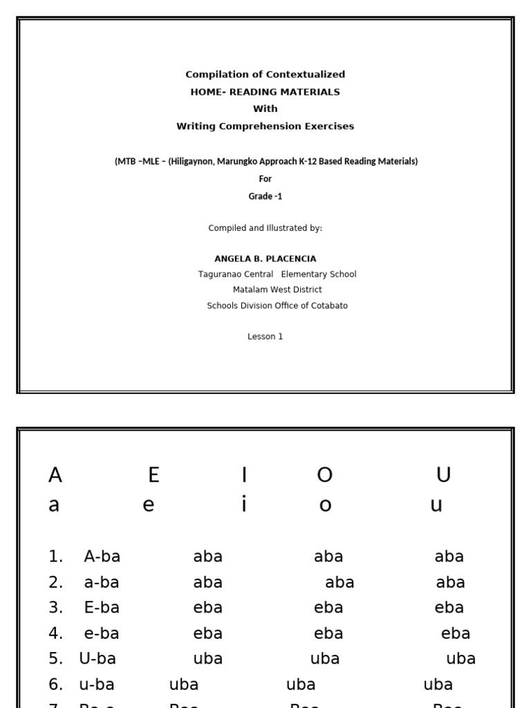 2grade 1Compilation of Contextualized | PDF