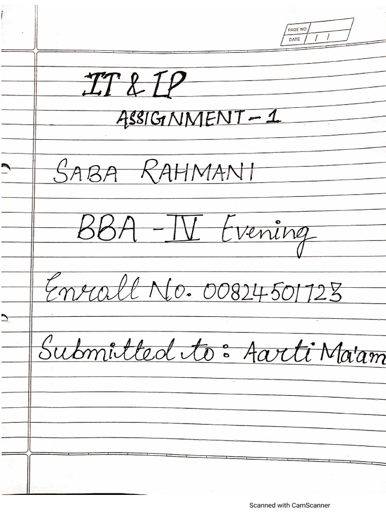 IT & LP Assignment-1 | PDF