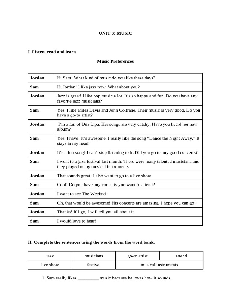 THSP1 Music Handout | PDF