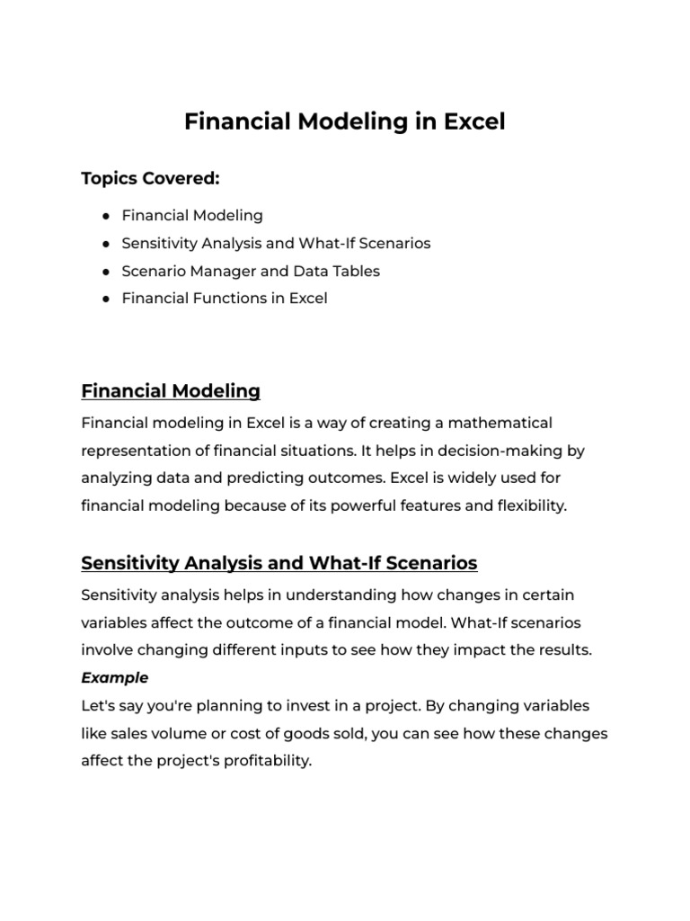Financial Modeling Techniques in Excel | PDF | Net Present Value ...