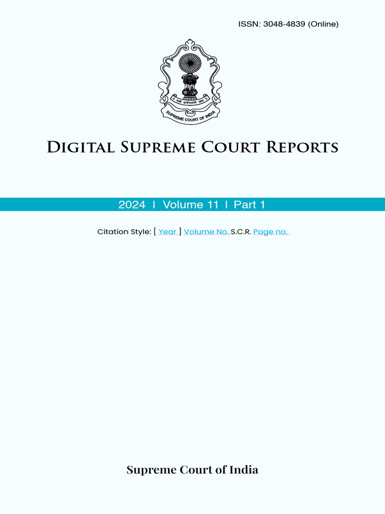 Digital Supreme Court Reports 2024 11 Part-1 | PDF | Sovereign Immunity ...