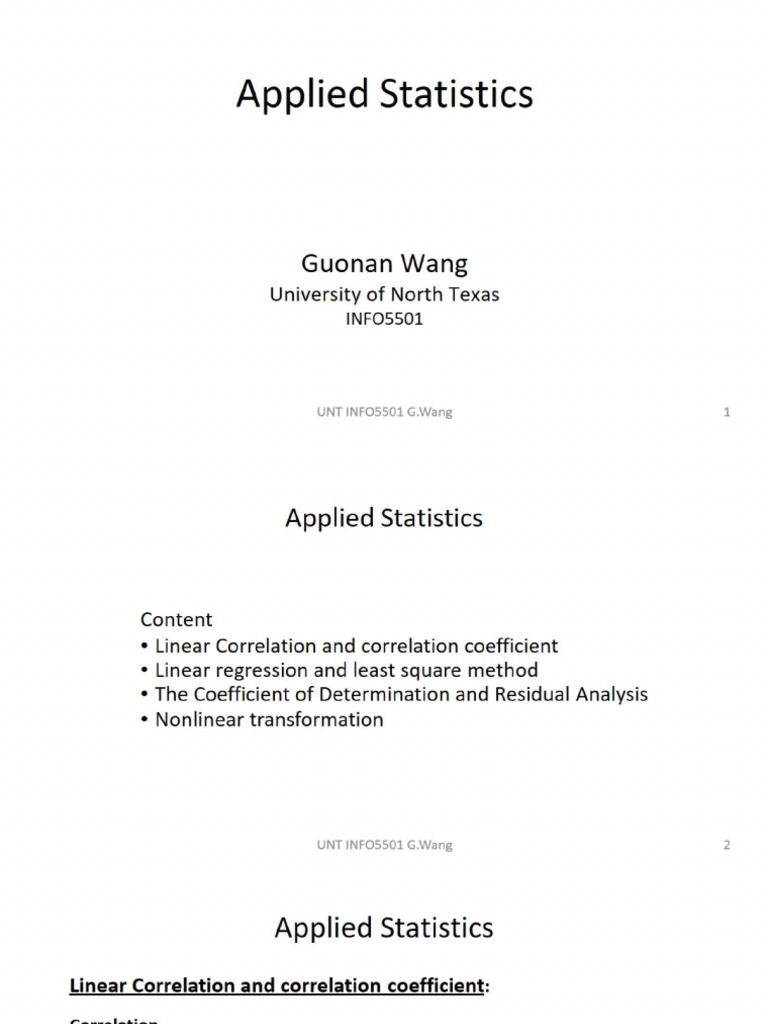 Applied Statistics | PDF