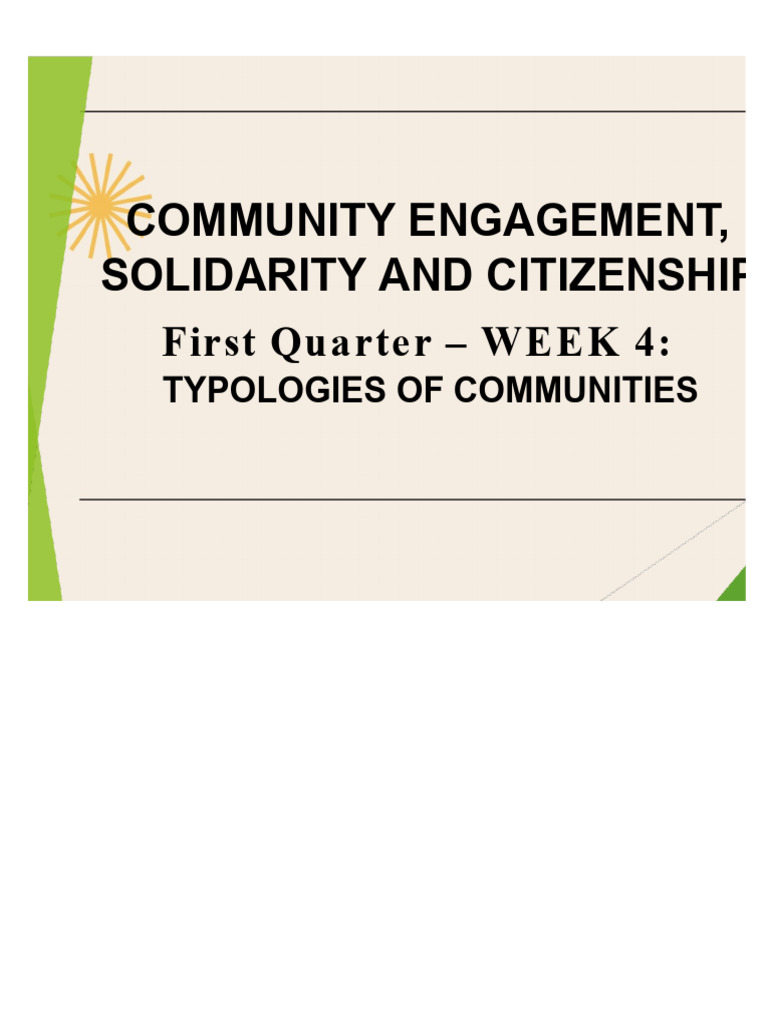 Open Humss q1 Cesc Week 4 Typologies of Communities | PDF | Community