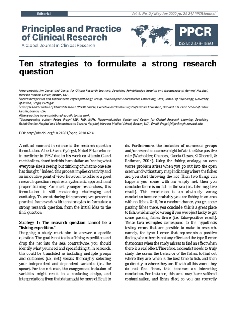 Ten Strategies To Formulate A Strong Research | PDF | Phases Of ...