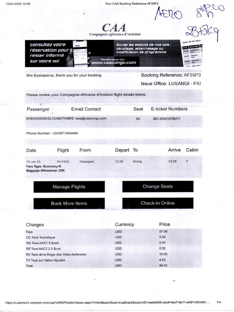 Billet Maman Elyza | PDF