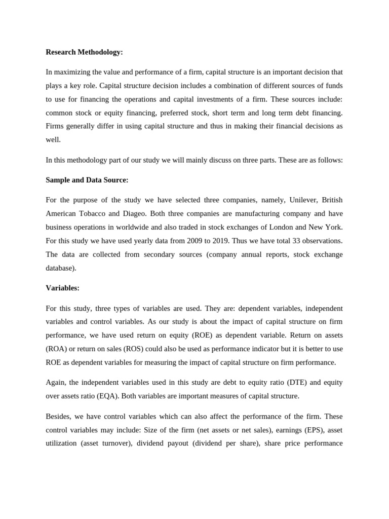 Capital Structure, Assignment | PDF | Coefficient Of Determination | Errors And Residuals
