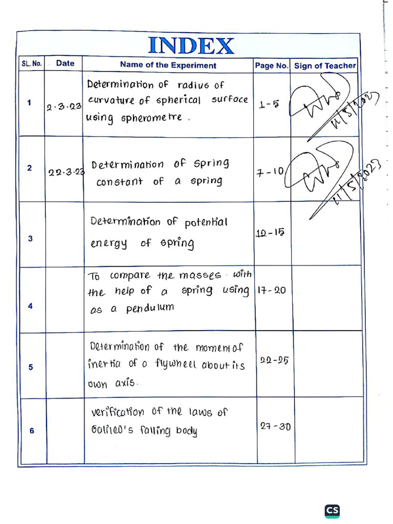 Physics Practical (1st Year) | PDF