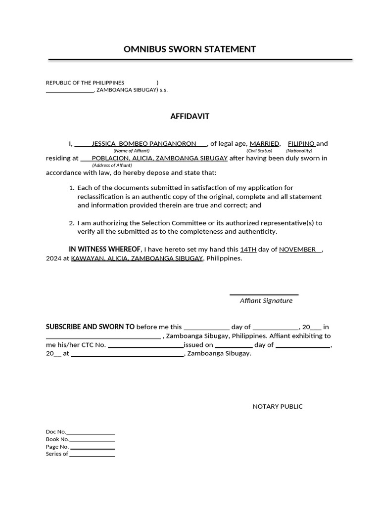 OMNIBUS SWORN STATEMENT | PDF