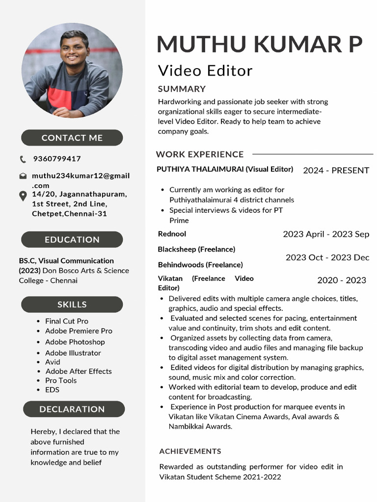 Muthukumar P Resume 14 | PDF