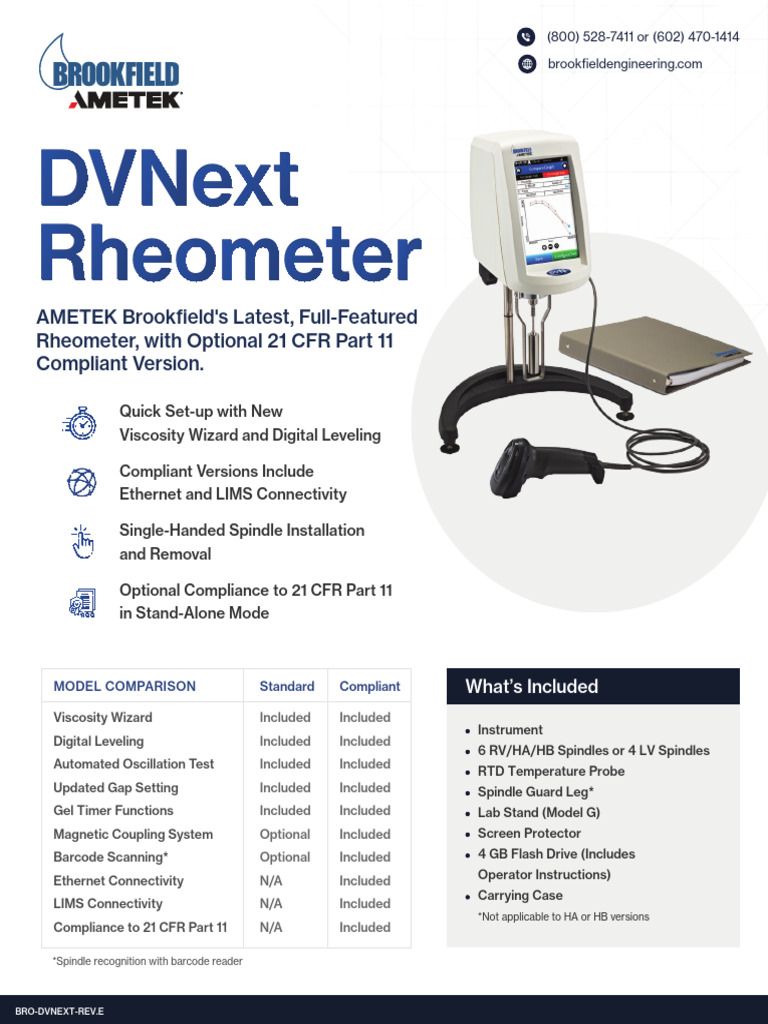 DVNext Rheometer: Advanced Viscosity Measurement | PDF | Viscosity ...