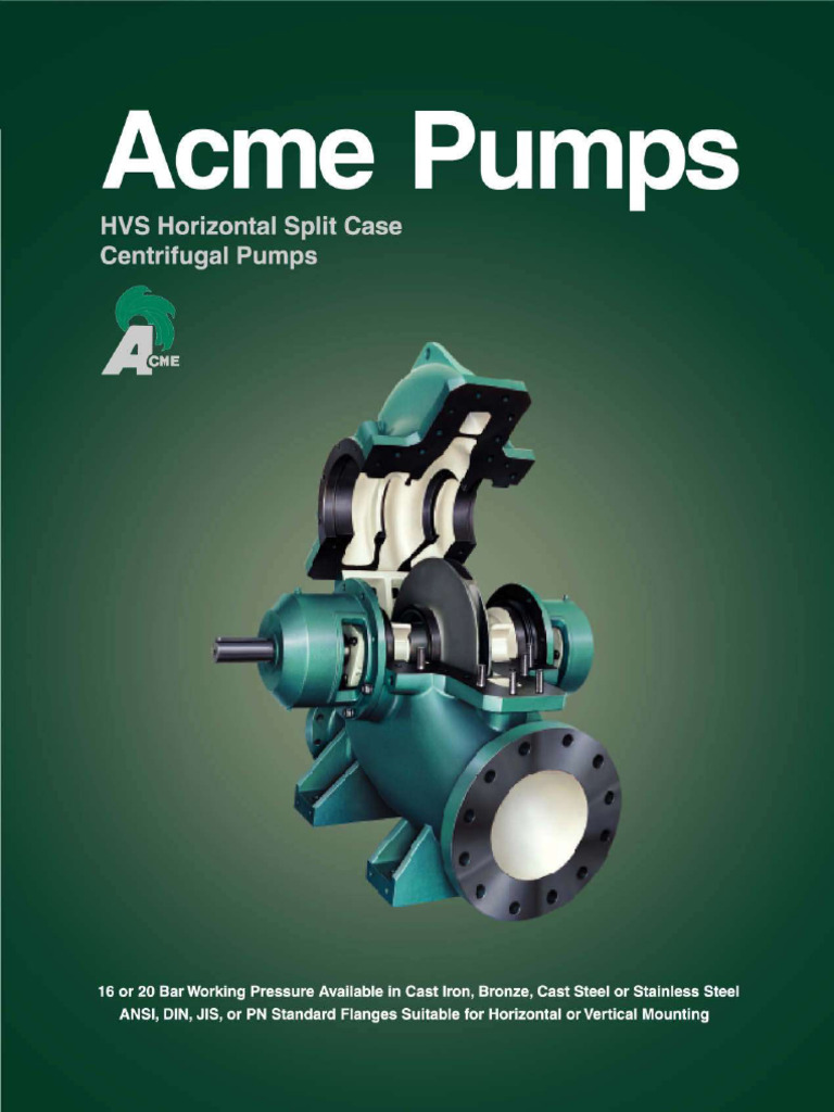 ACME HVS Horizontal Split Case Pumps | PDF