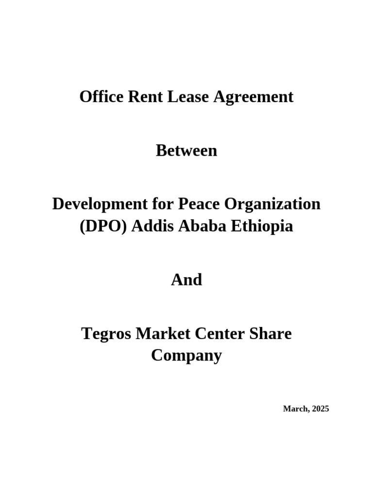 Bahir Dar Office Agreement March 1 2025 | PDF | Lease | Business Law