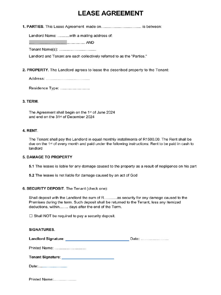 Lease Agreement | PDF