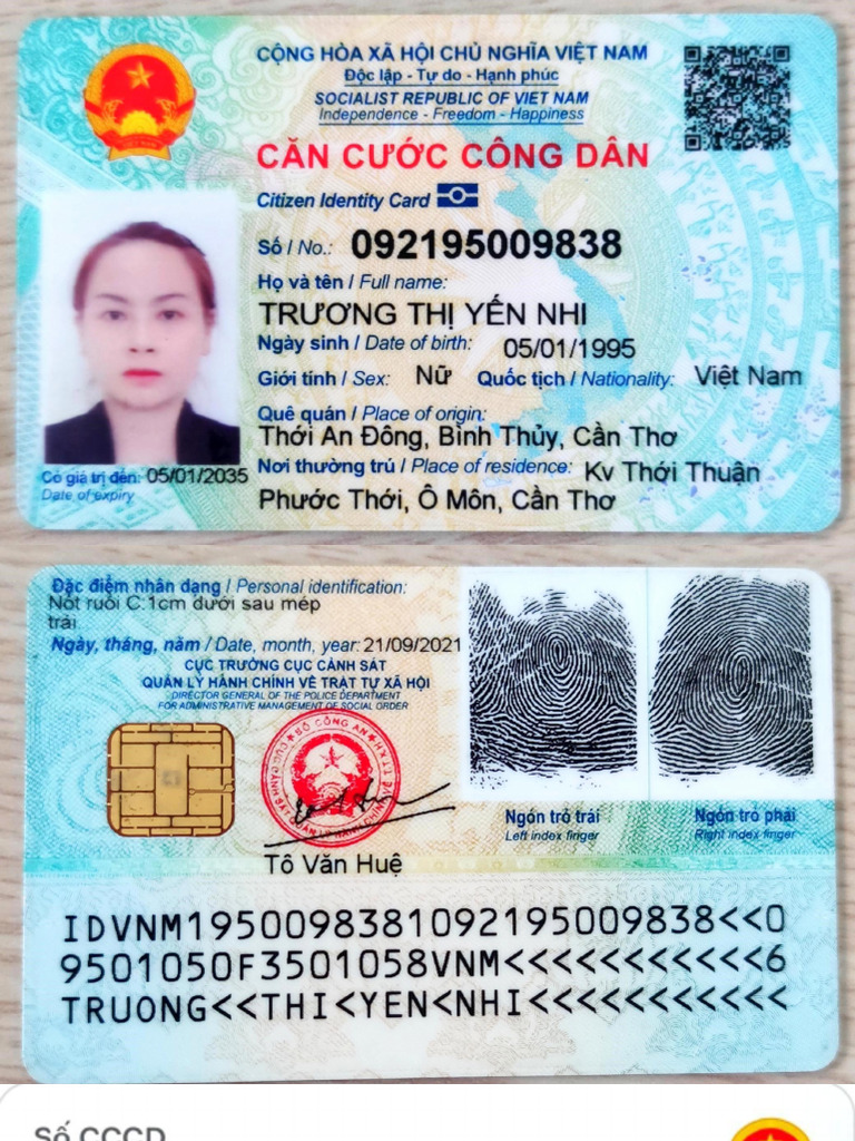 Vietnam Citizen Identity Card Sample | PDF