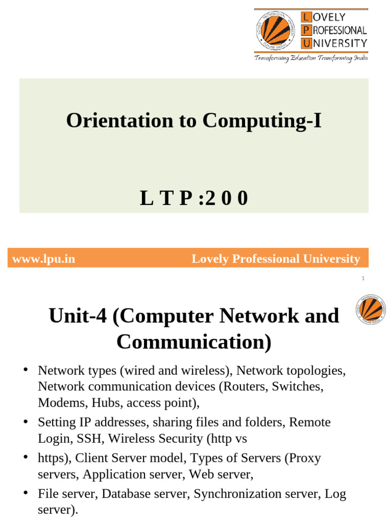 Unit4 Updated | PDF | Network Topology | Client–Server Model